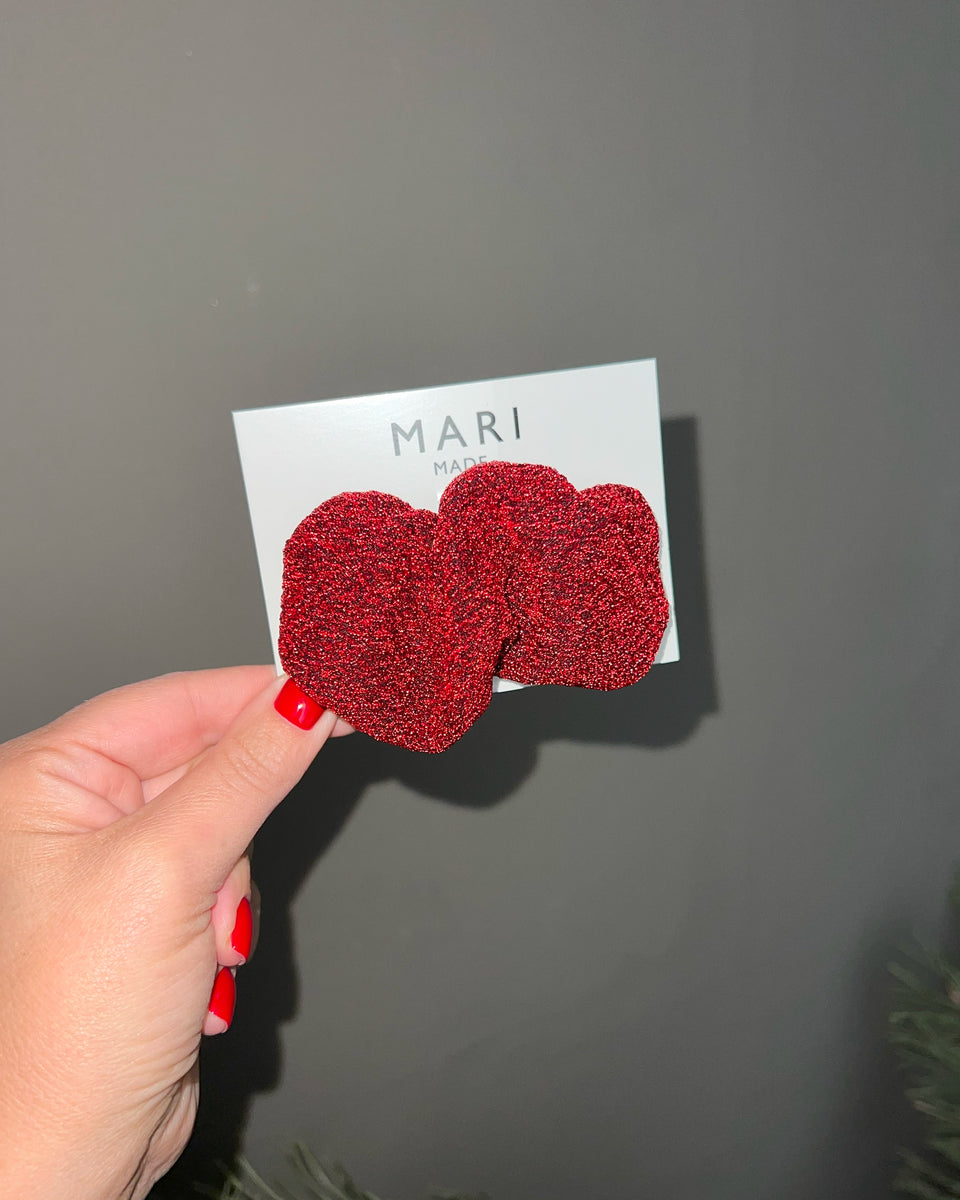 Sparkling red plaukų segtukas kruasanas – Mari made